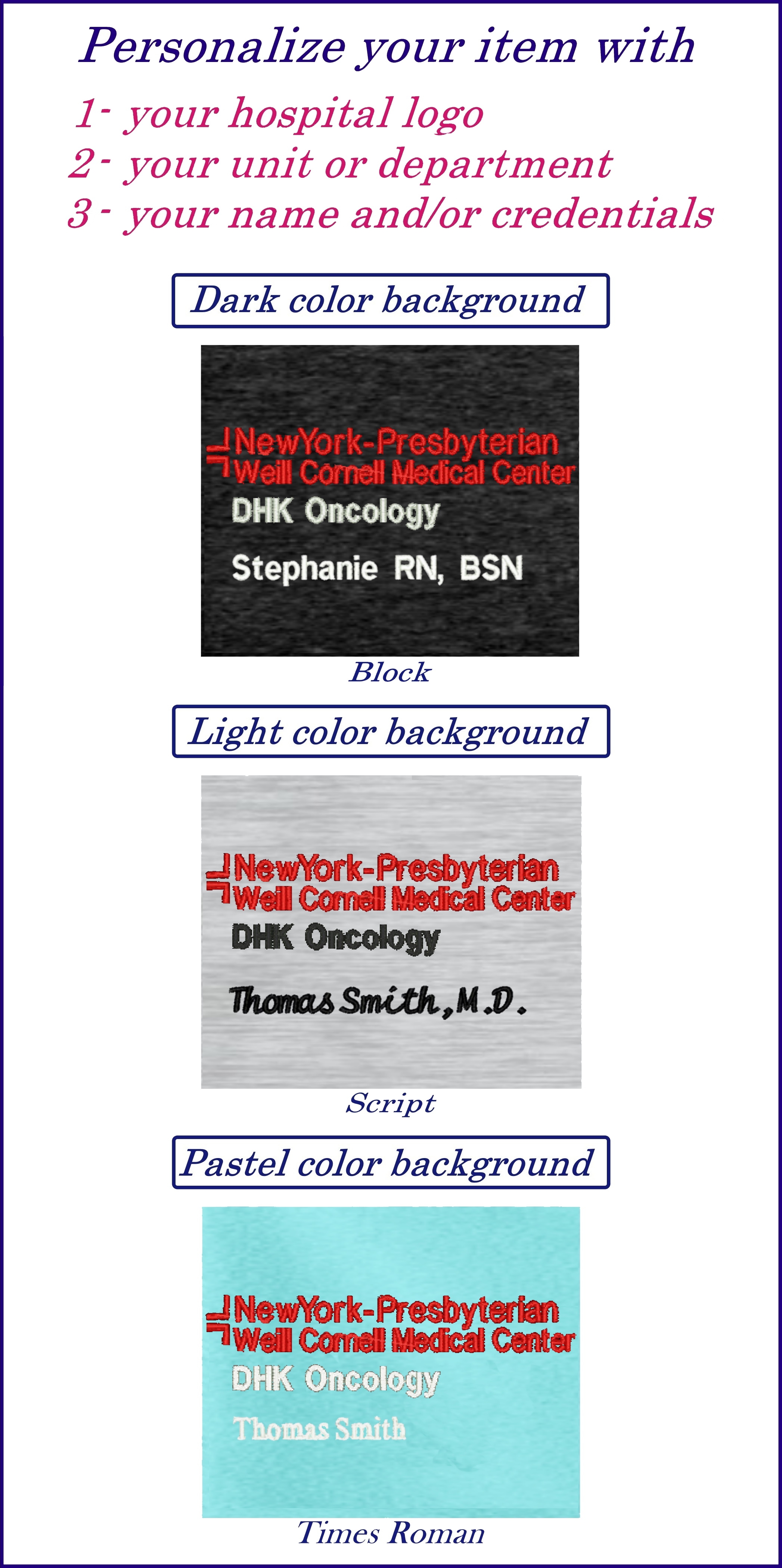 New York Presbyterian Weill Cornell Medical Center Apparel