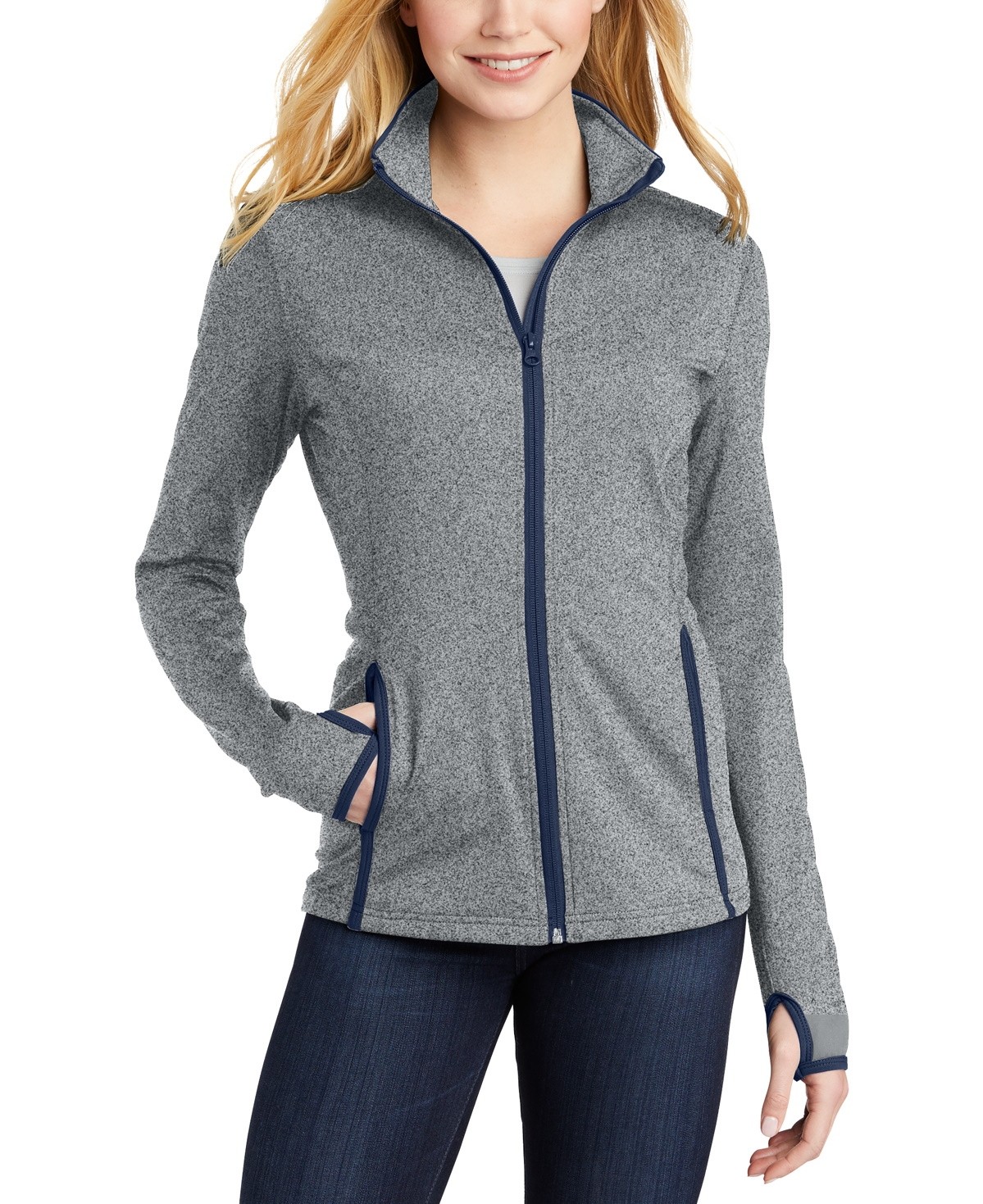 SanMar Women's Sport-Tek Sport-Wick Stretch Contrast Full-Zip Jacket # ...