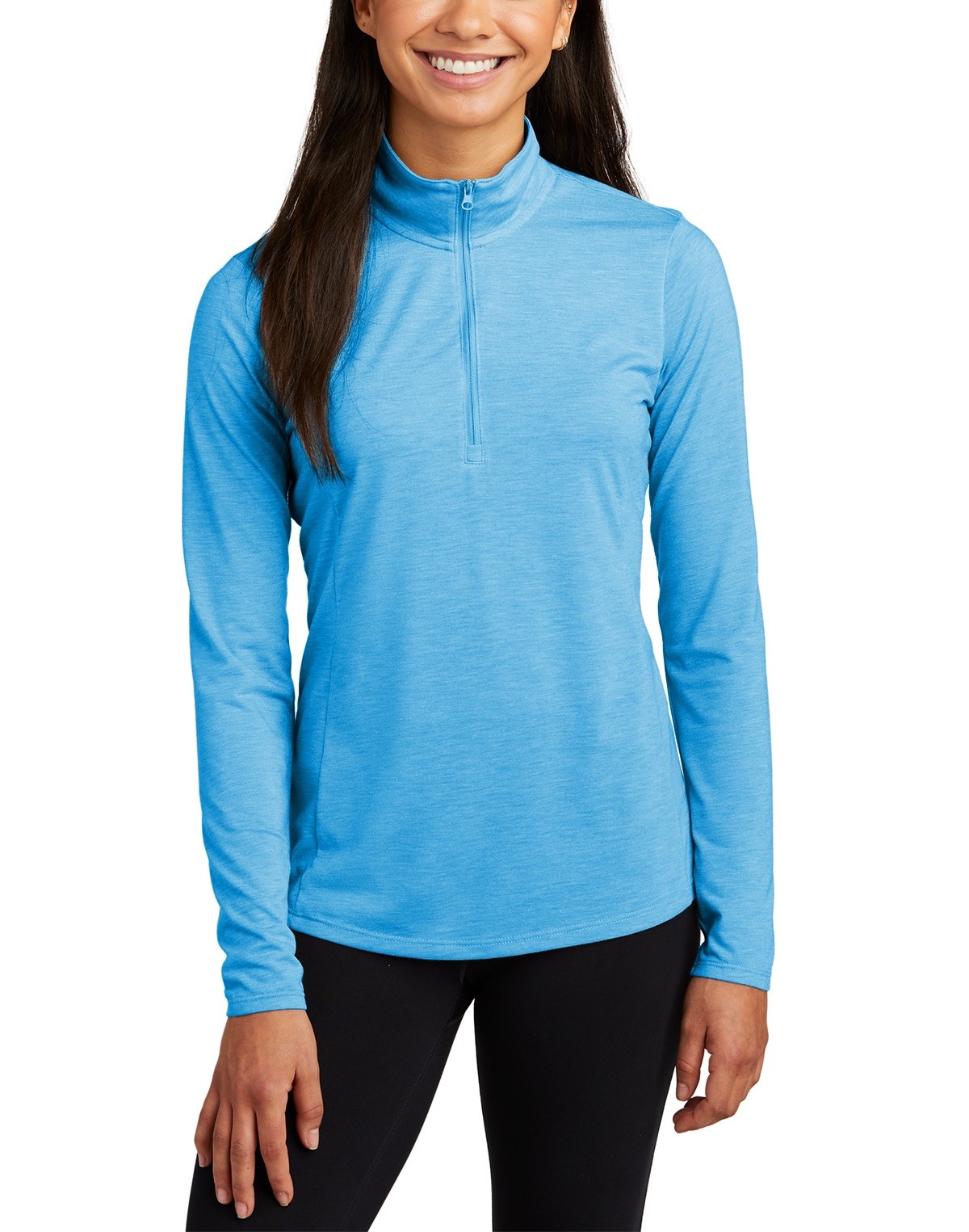 SanMar Women's Sport-Tek PosiCharge Tri-Blend Wicking 1/4-Zip Pullover ...
