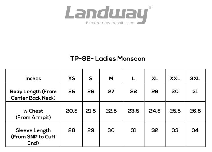 Landway Women's Monsoon Rain Jacket #TP-82
