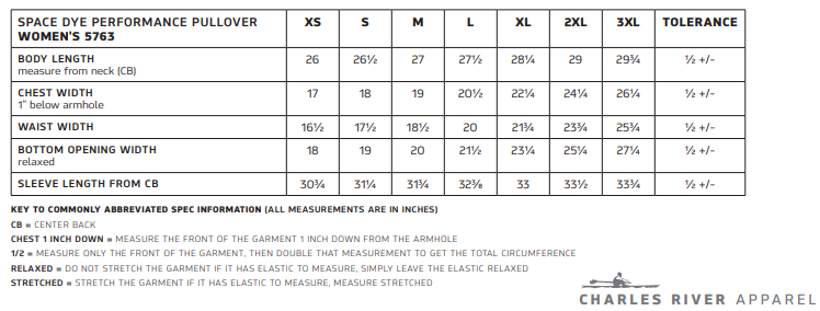 Charles River Women's Space Dye Performance Pullover #5763