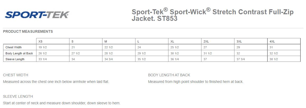 SanMar Men's Sport-Tek Sport-Wick Stretch Contrast Full-Zip Jacket #ST853