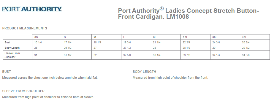 Port Authority Womens Concept Stretch Button Front Cardigan Lm1008
