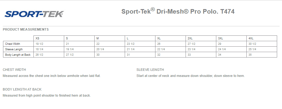 SanMar Men's Sport-Tek Dri-Mesh Pro Polo #T474